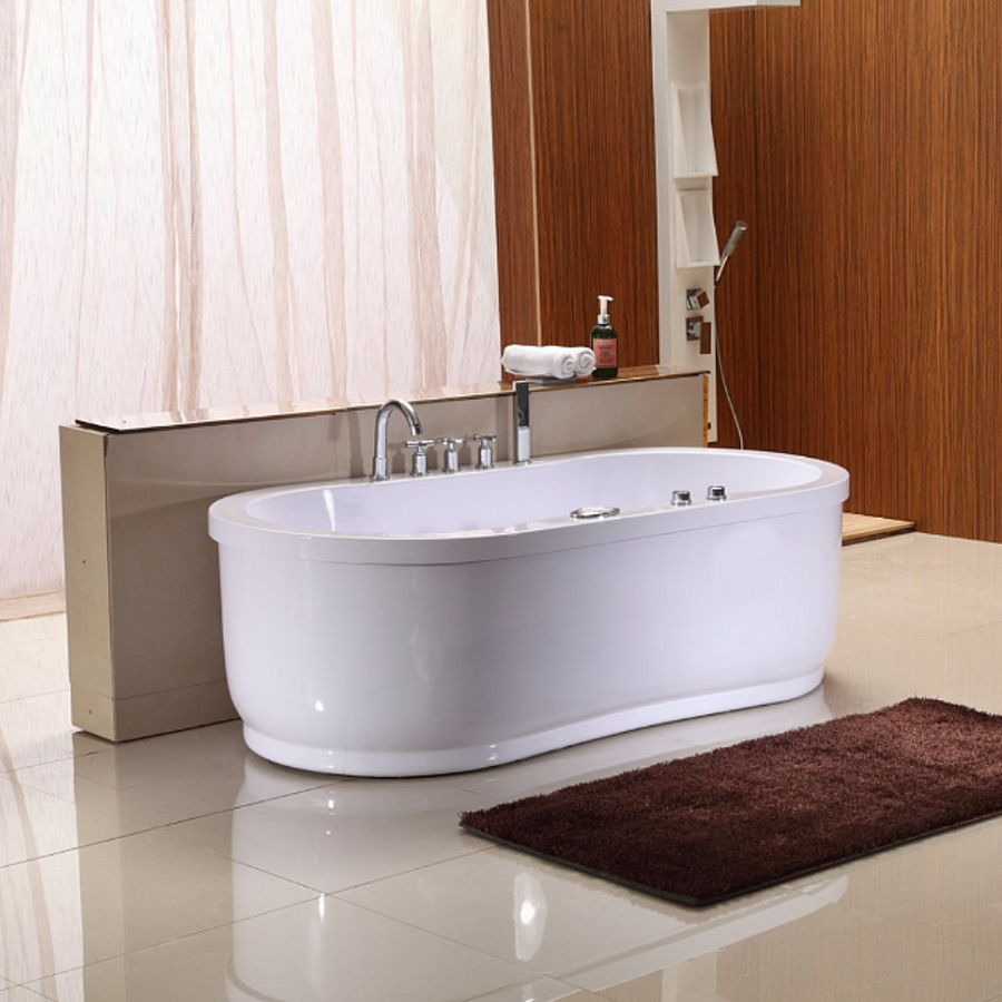 Hydrotherapy Whirlpool Jetted Hot Bathtub – Freestanding Indoor Soakin