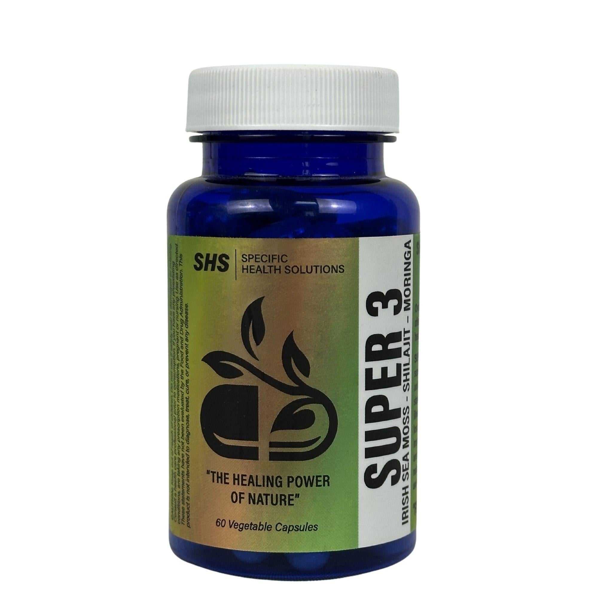 SHS SUPER 3 - Nutrient-Rich Superfood - 200mg - 60 Vegetable Capsules